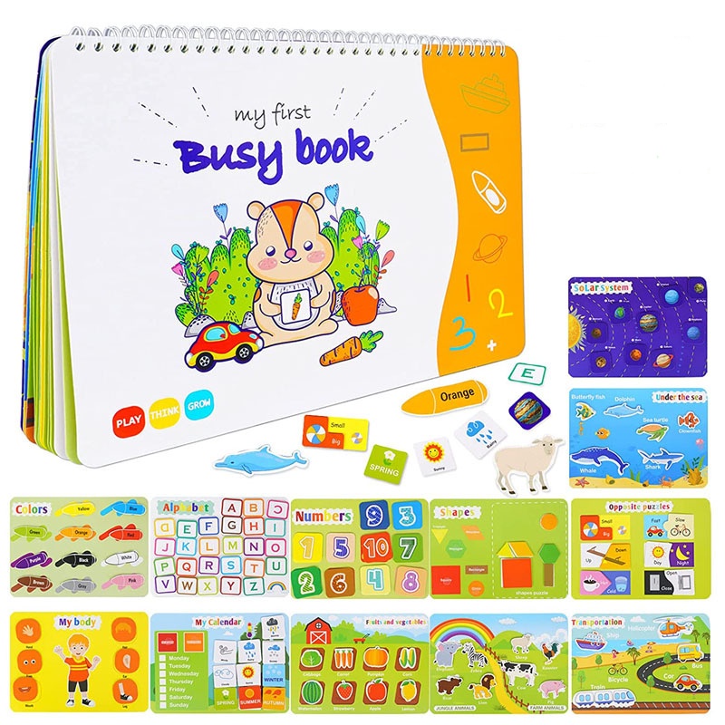 Kid Cognitive Educational Card Book Velcro Busy Book Quiet Book ...