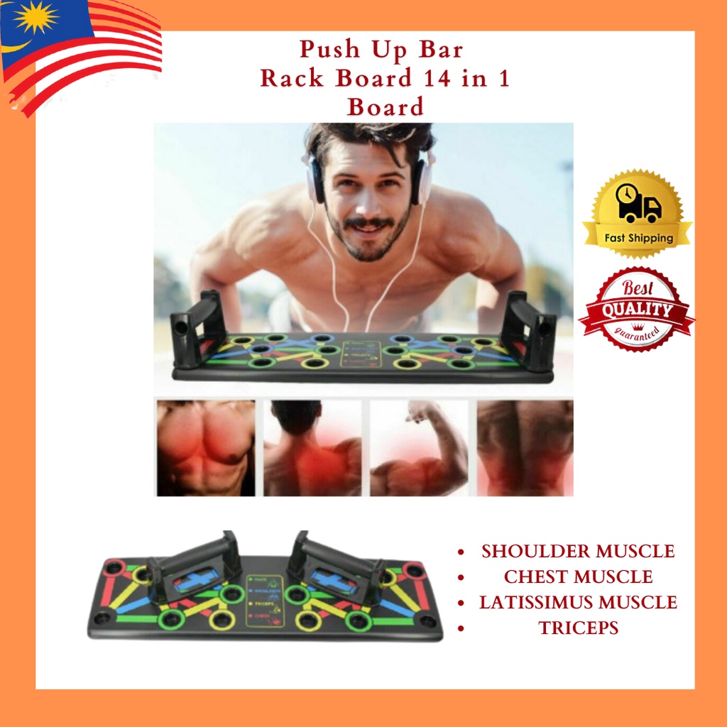 🔥PREMIUM Quality🔥Foldable Push Up board Push Up bar Rack Board 14 in 1 ...