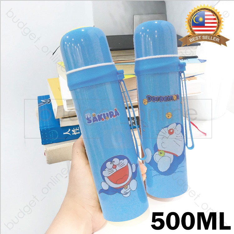 Cute Doraemon Stainless Steel Water Bottle Flask Insulation Cup 500ml ...