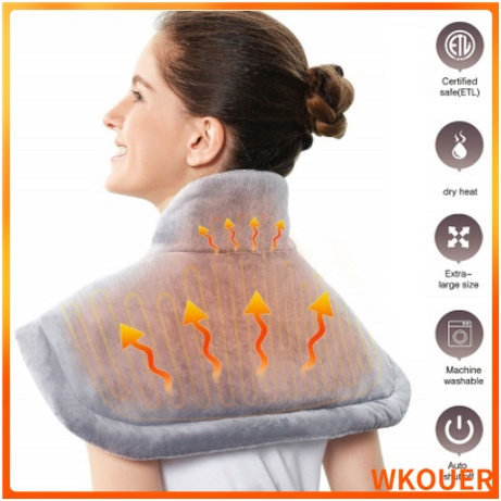 Wkouer Electric Heated Neck Shoulder Warmer Heating Pad Physiotherapy ...