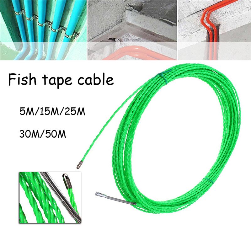 4mm 10m/15m/20m/25m/30m/40m Fiberglass Cable Push Pullers Duct Snake ...