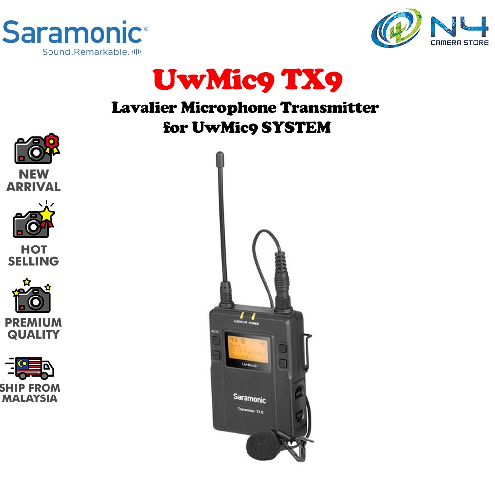 Saramonic TX9 96-Channel Digital UHF Wireless Bodypack Transmitter ...