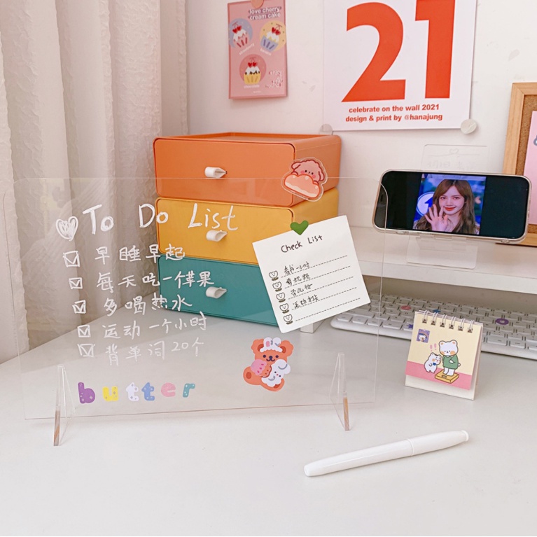Transparent Acrylic Desktop Writing Board Shorthand Message Board ...