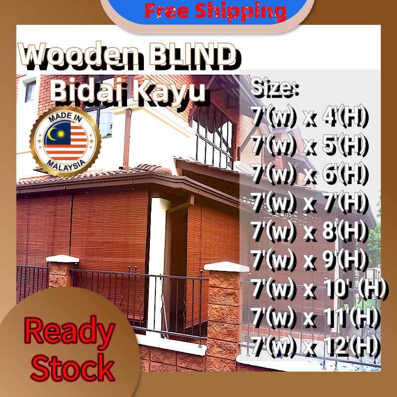 MY1032 (7FT Lebal x 4~12FT Tinggi)PREMIUM QUAL Outdoor Bidai Kayu ...