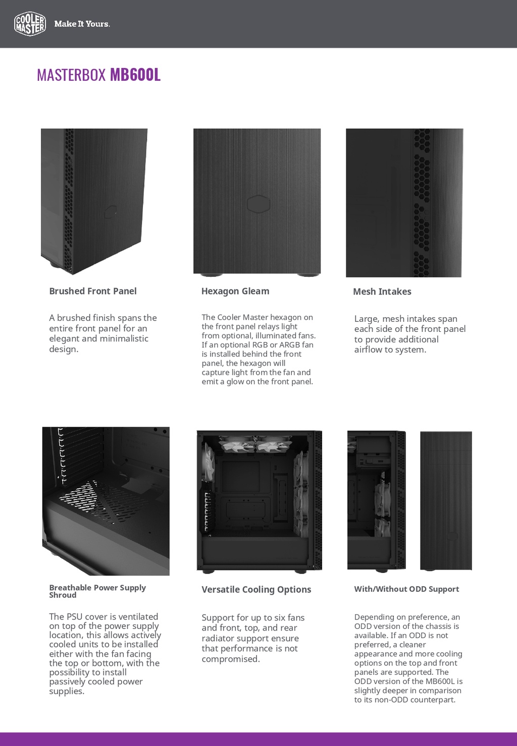 Cooler Master MASTERBOX MB600L V2 Steel Chassis ATX Case (MB600L2-KGNN ...