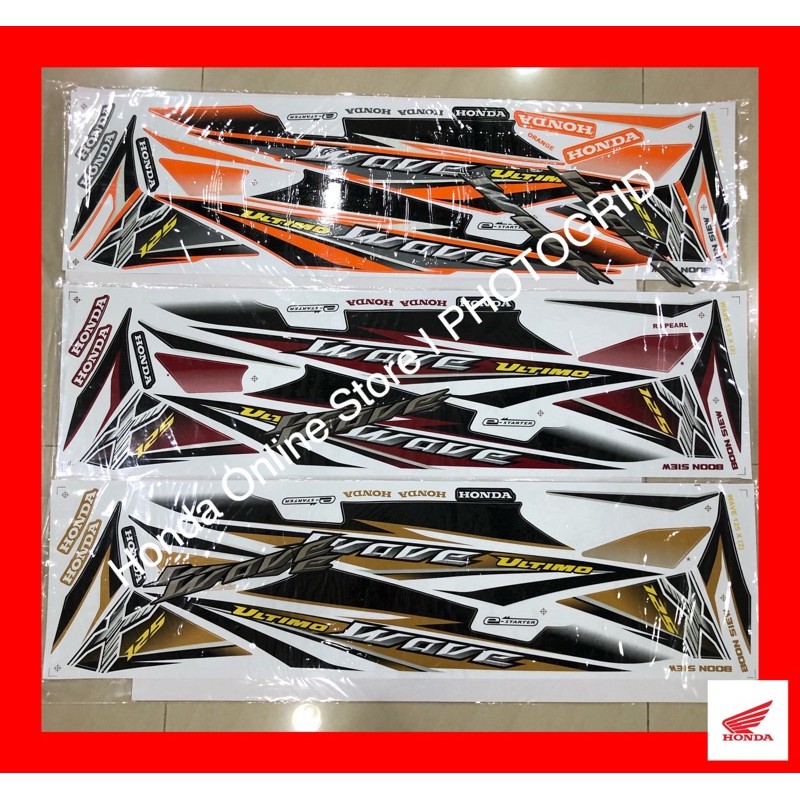 Stripe Sticker Cover Set Honda Wave 125X Ultimo (2) OEM Wave 125 X ...