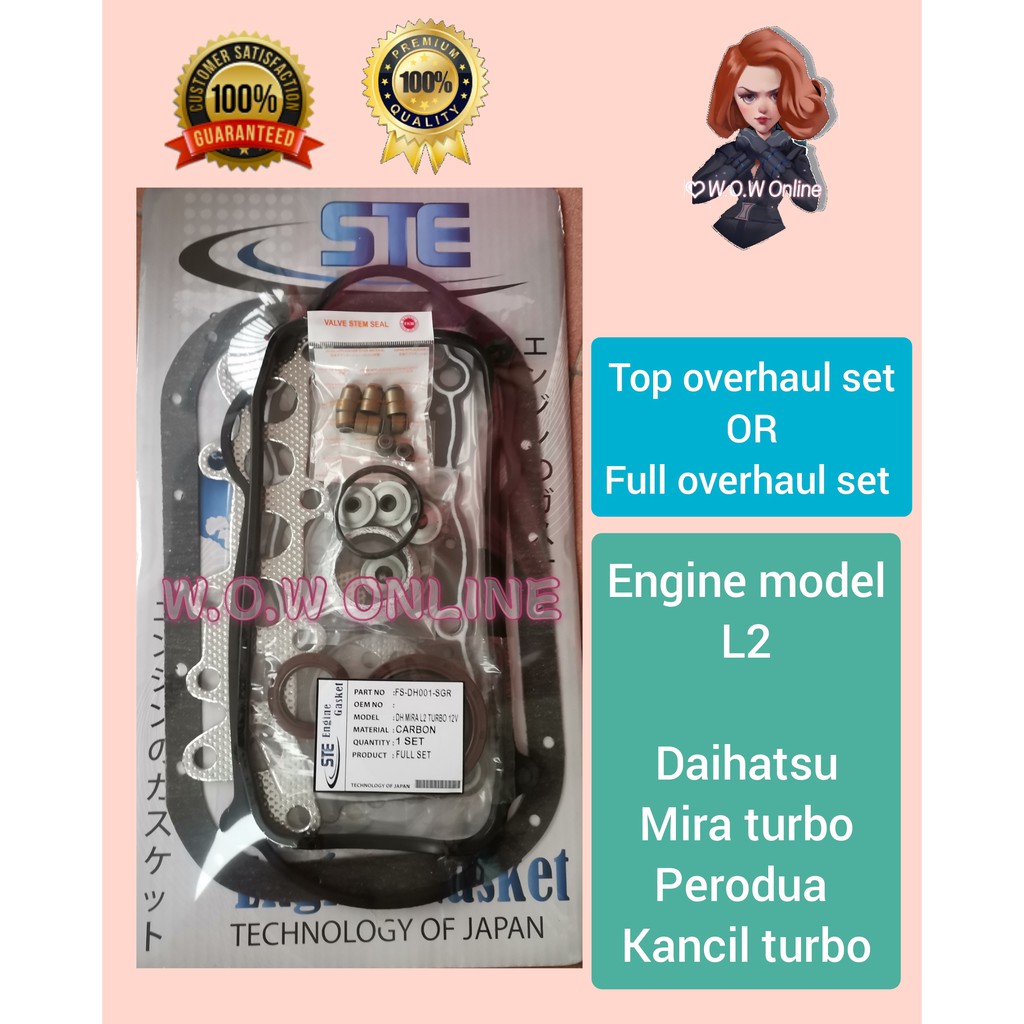 PERODUA DAIHATSU MIRA KANCIL L2 TURBO ENGINE TOP OR FULL OVERHAUL ...