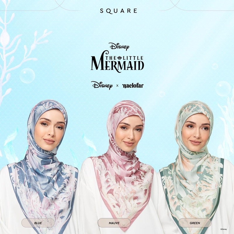 Disney x Naelofar The Little Mermaid Square - FREE Sampul Raya + BOX ...