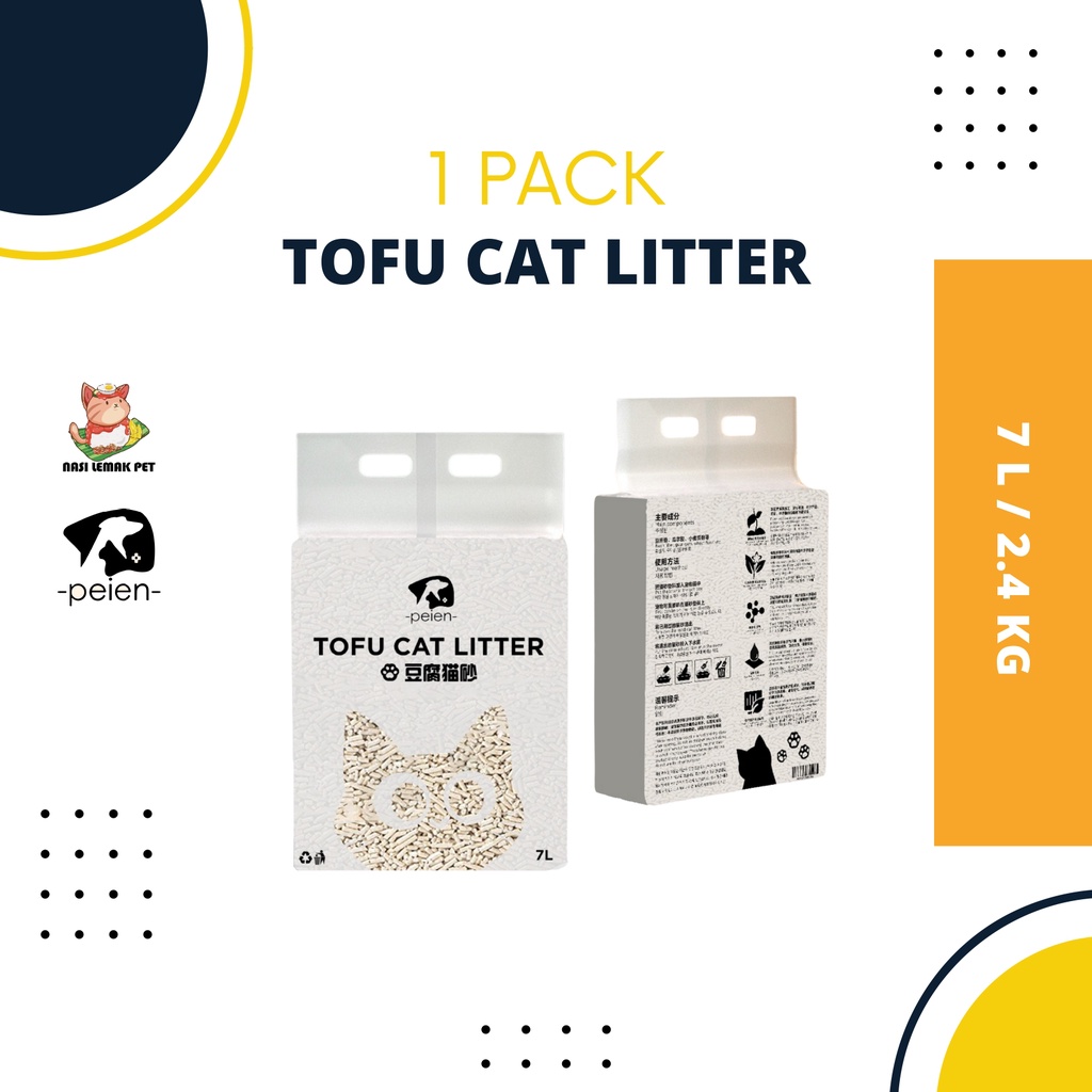 🔥7L/2.4KG🔥 【PEIEN】Cat Tofu Premium Super Clumping Natural Tofu Cat ...