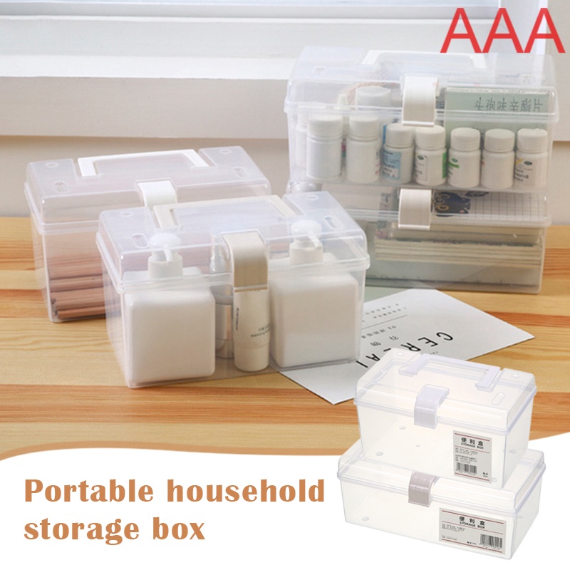 Multipurpose Plastic Clear First Aid Box Portable Medical Kit Medicine ...