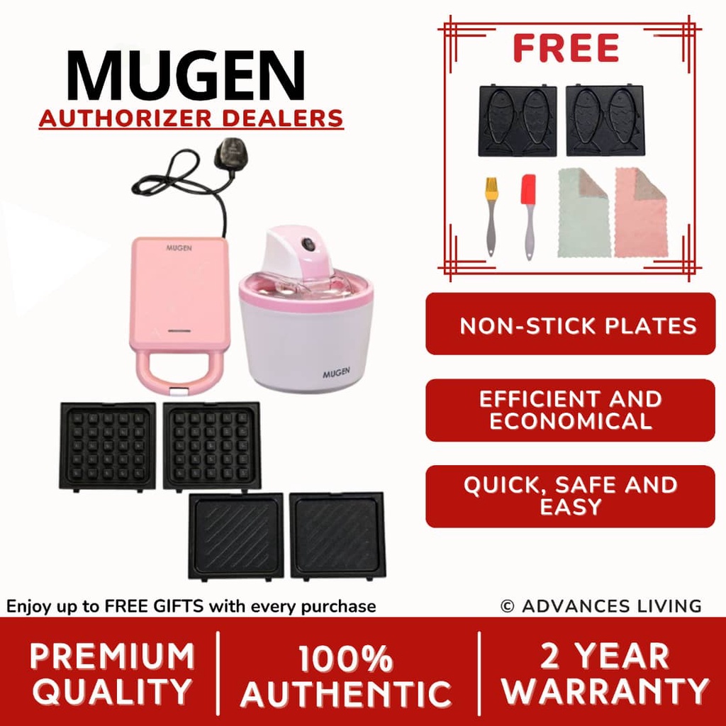MUGEN Electric Waffle Maker Sandwich Maker Time Control Breakfast Maker ...