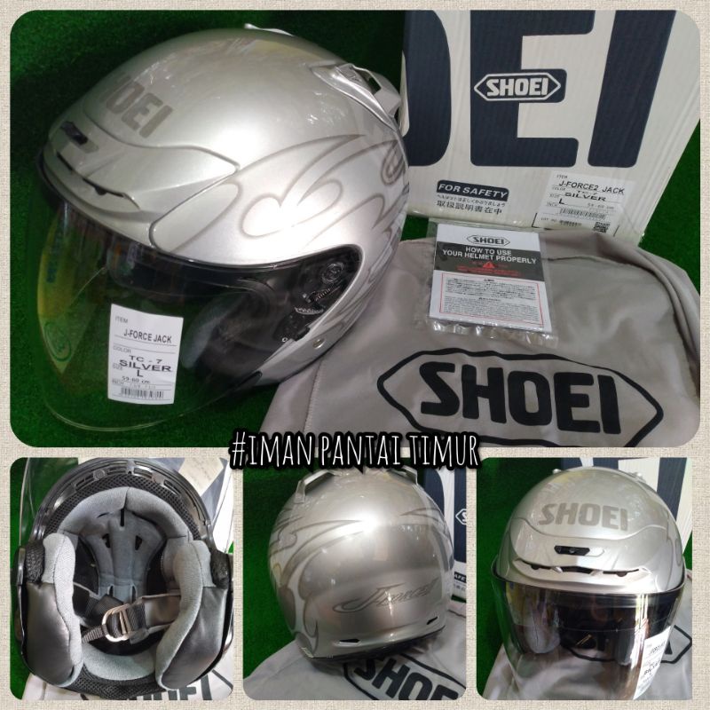 HELMET SHOEI J-FORCE JACK SILVER | Shopee Malaysia