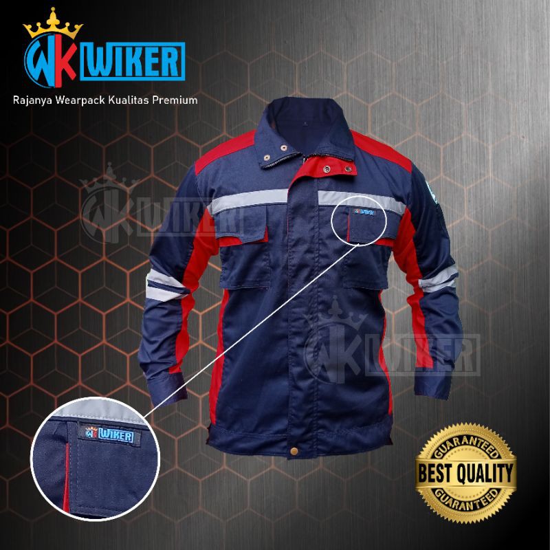 MERAH Wearpack Safety Semi Jacket - Navy Red// Wearpack Top // Safety ...