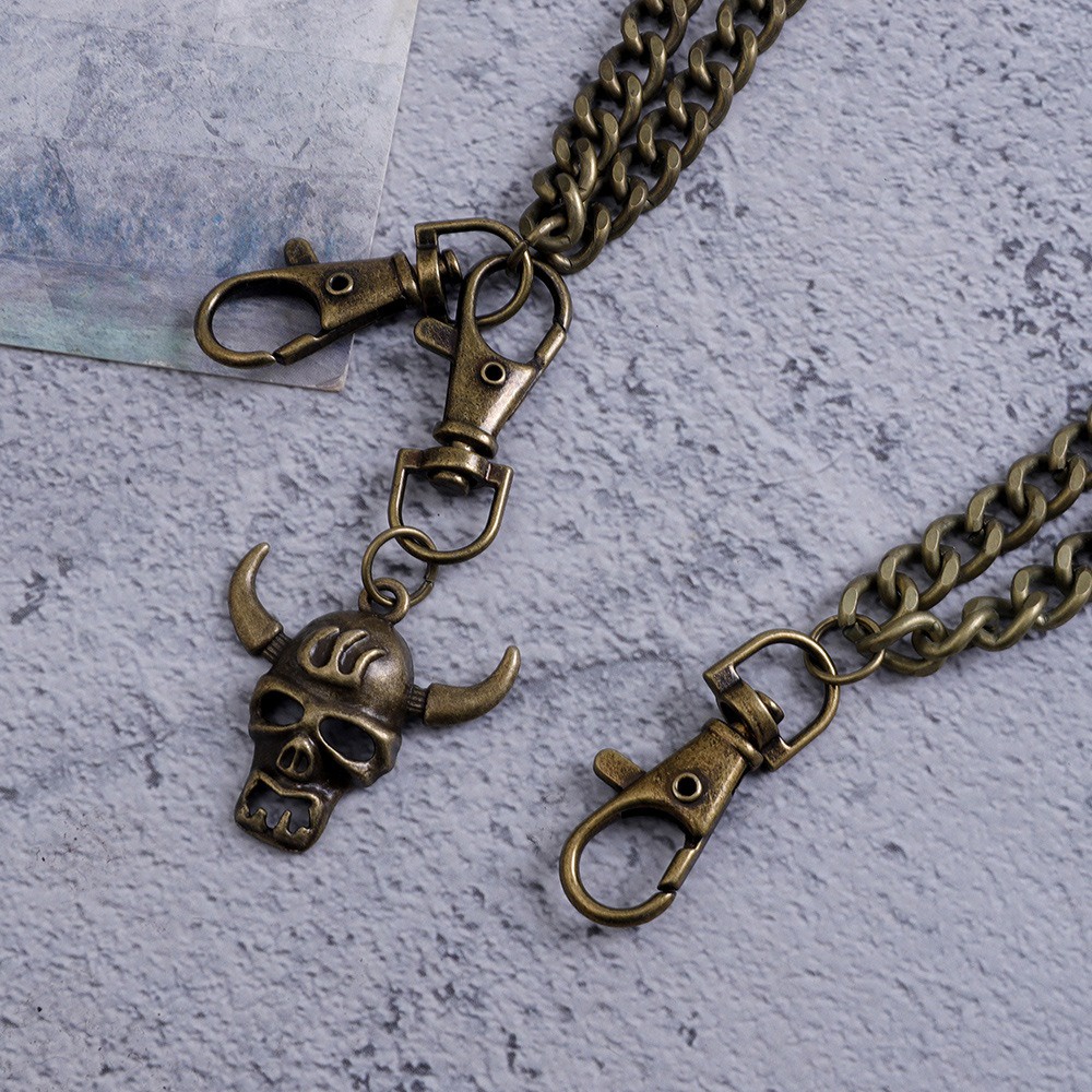 USA Metal GOLD BULL Biker Waist Belt Chain Rock Motorcycle Punk Trucker ...