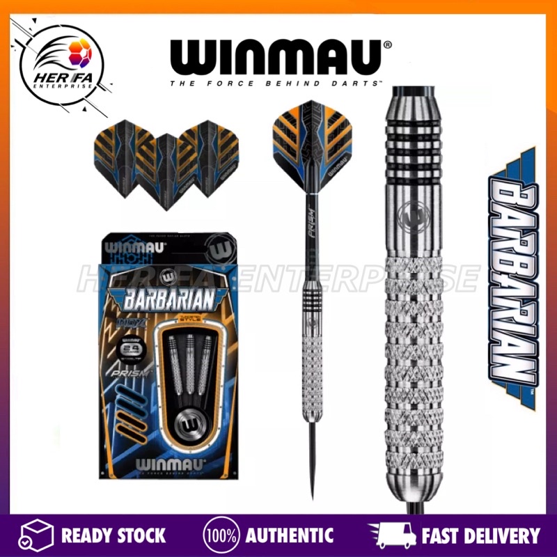 WINMAU Barbarian Steeltip Darts Set 20g , 22g , 24g Inox Steel Knurled ...