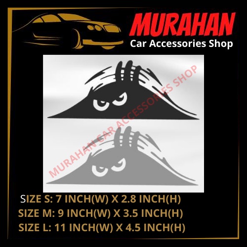 【READY STOCK】FUNNY PEEKING MONSTER CAR STICKERS KERETA STICKER MYVI ...