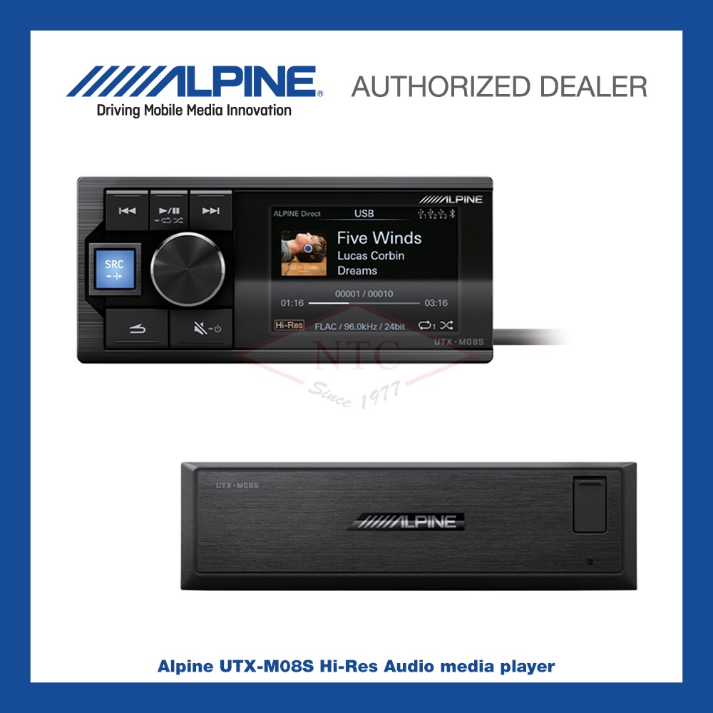 ALPINE Car Audio UTX-M08S Hi-Res Audio Media Player for high sound ...