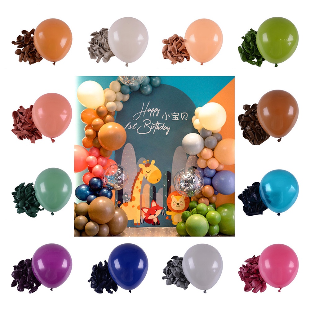 10inch 20/50pcs Retro Green Skin Coffee Brown Color Latex Balloon ...