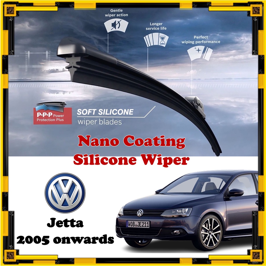 Volkswagen Jetta - Nano Coating Soft Silicone Car Wiper Blades - 1 Pair ...