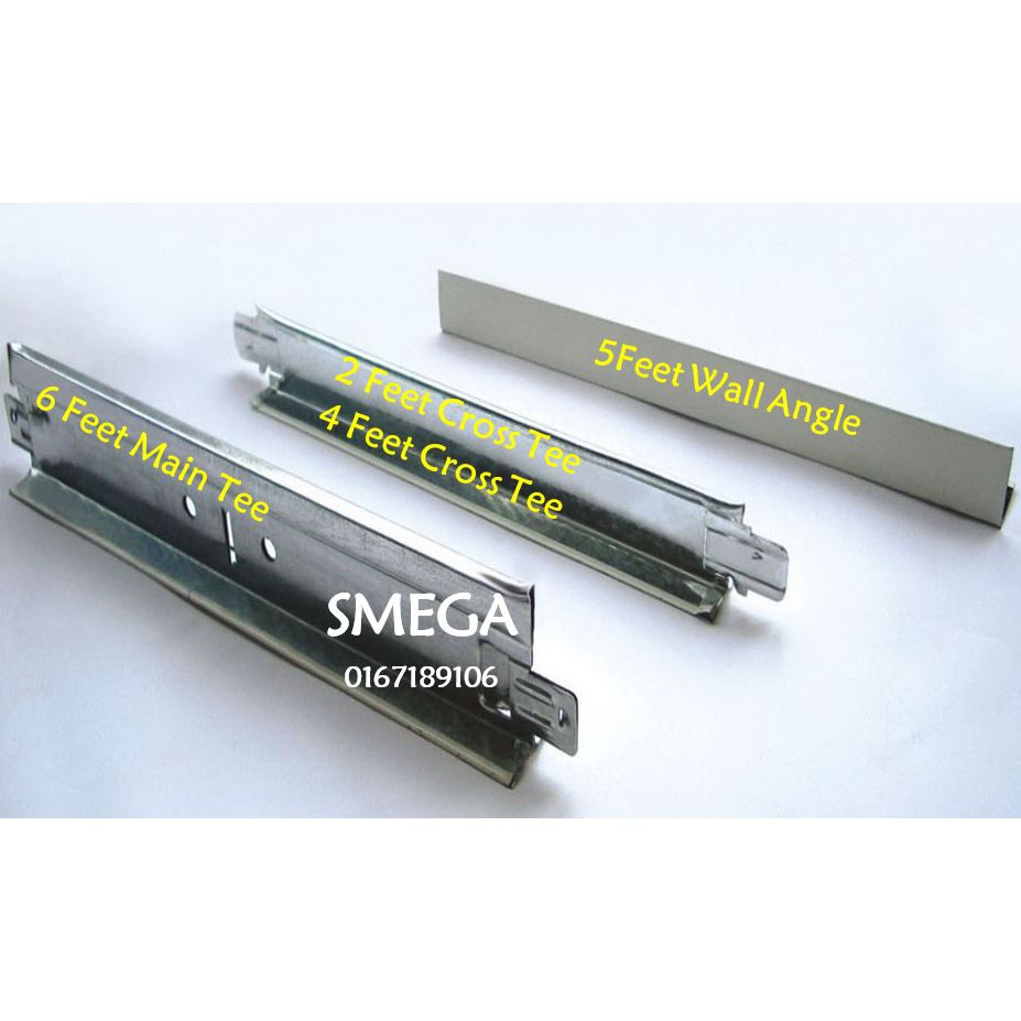 SMEGA Steel Ceiling Tee (Main Tee, Cross Tee, Wall Angle) | Shopee Malaysia