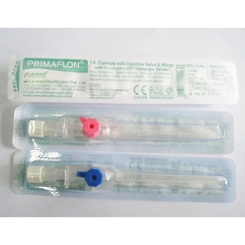 100 pieces IV Cannula - Intravenous needle, Medikit PrimaFlon infusion ...