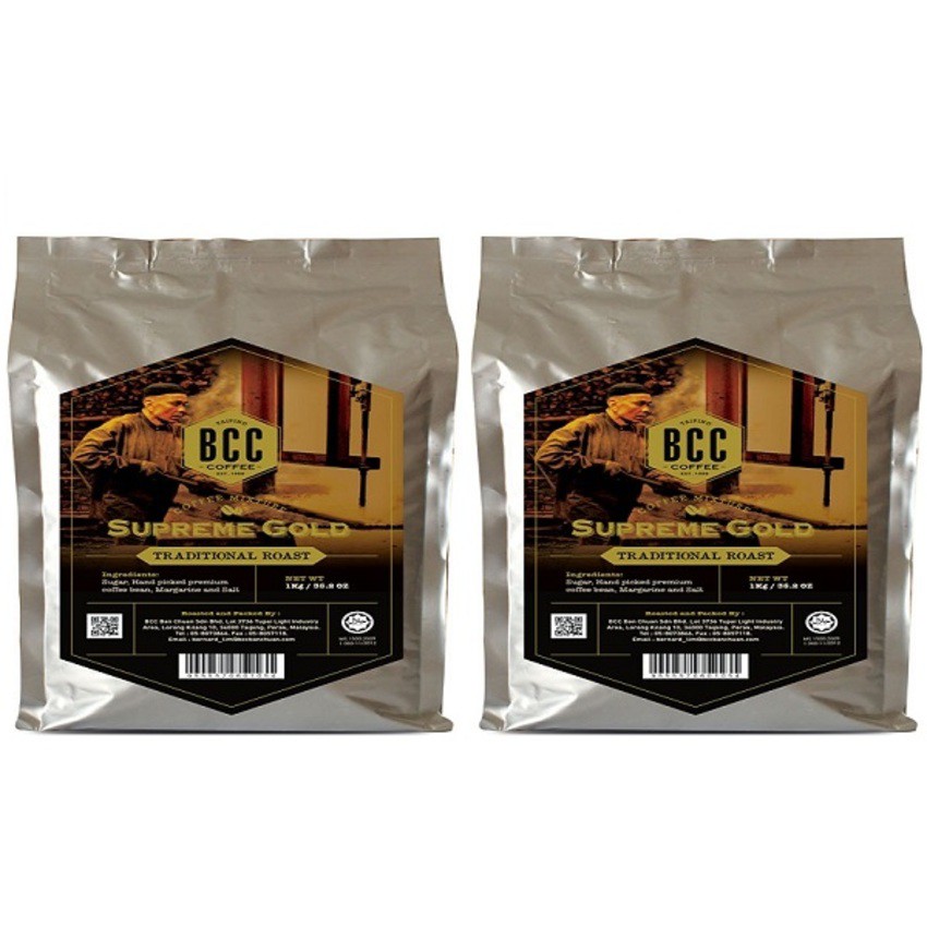 BCC Supreme Gold Coffee Mixture 1kg (2 Packs) + 4 sachets BCC 3 in 1 ...