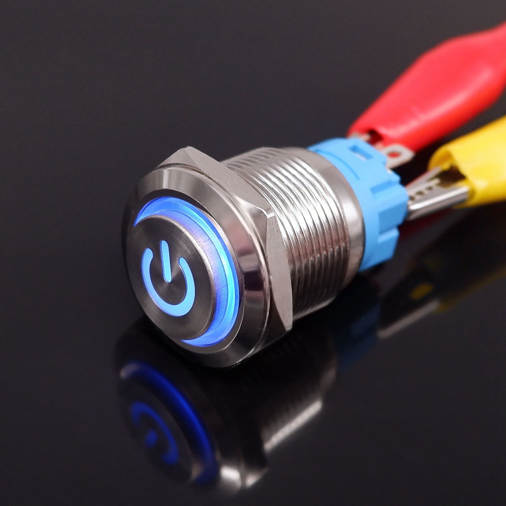 16mm Switch Button Turn On Off Power LED Lights PC AUTO Start Stop ...