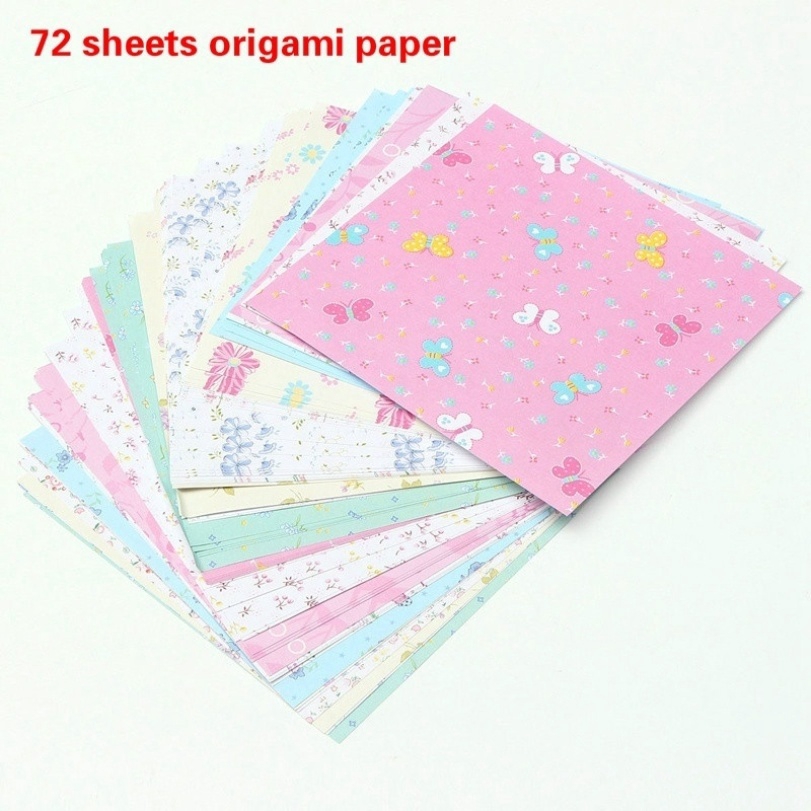 72Pcs/Set Square Floral Pattern Origami Paper Single Sided DIY Kids ...