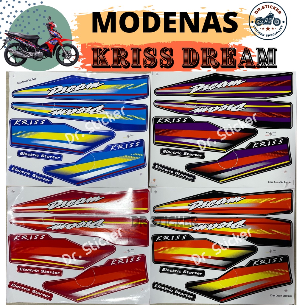 MODENAS KRISS DREAM CUSTOM THAI LOOK KRISS110 Stripe Stiker Sticker ...