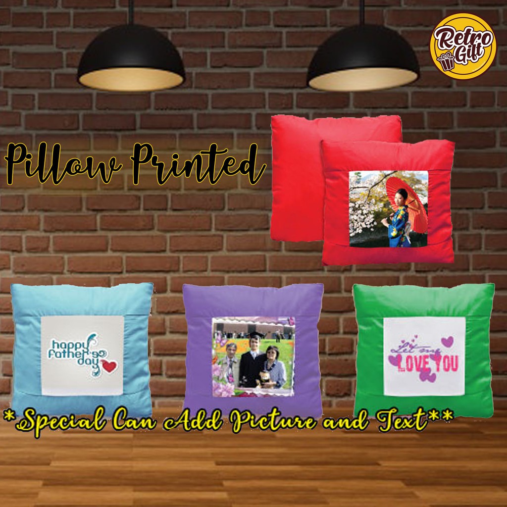 PILLOW PRINTED SQUARE-CUSTOMIZED (BOLEH LETAH NAMA DAN GAMBAR) | Shopee ...