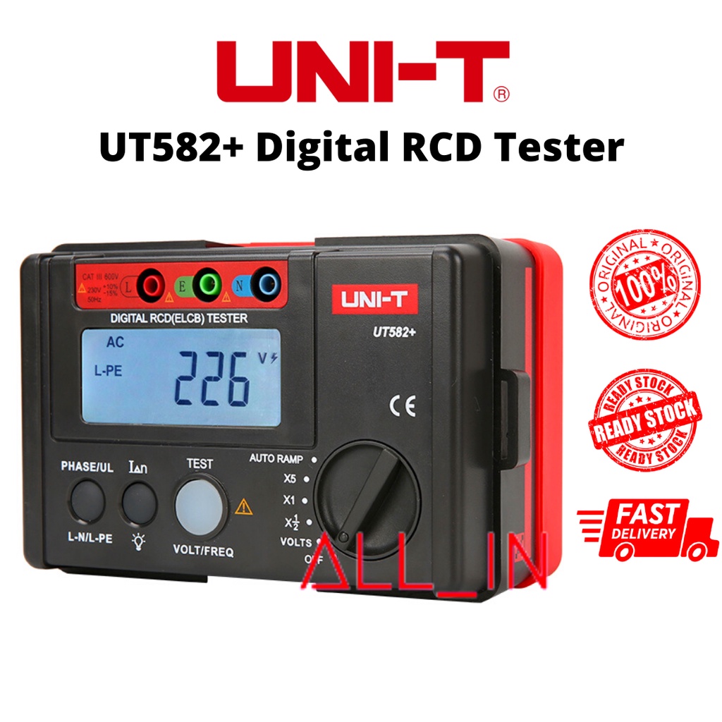 UNI-T UT582+ Digital RCD Tester ELCB Tester ~Original 👍 Ready Stock 🔥🔥👍 ...