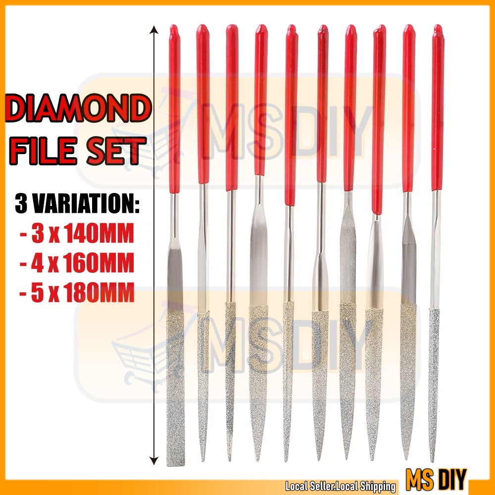 Mini Metal Rasp Diamond Needle Files Set Hand File Tool Wood Carving ...