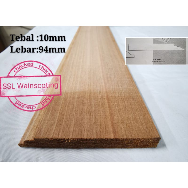 94mm Wainscoting/kayu frame /wall moulding /wall skirting/nyatoh kayu ...