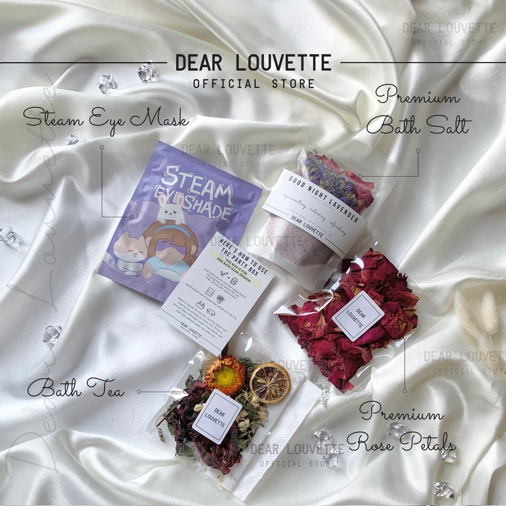 Lavender Spa Set Bath Salt Foot Soak Rose Petals Bunga Mandi Gift Set ...