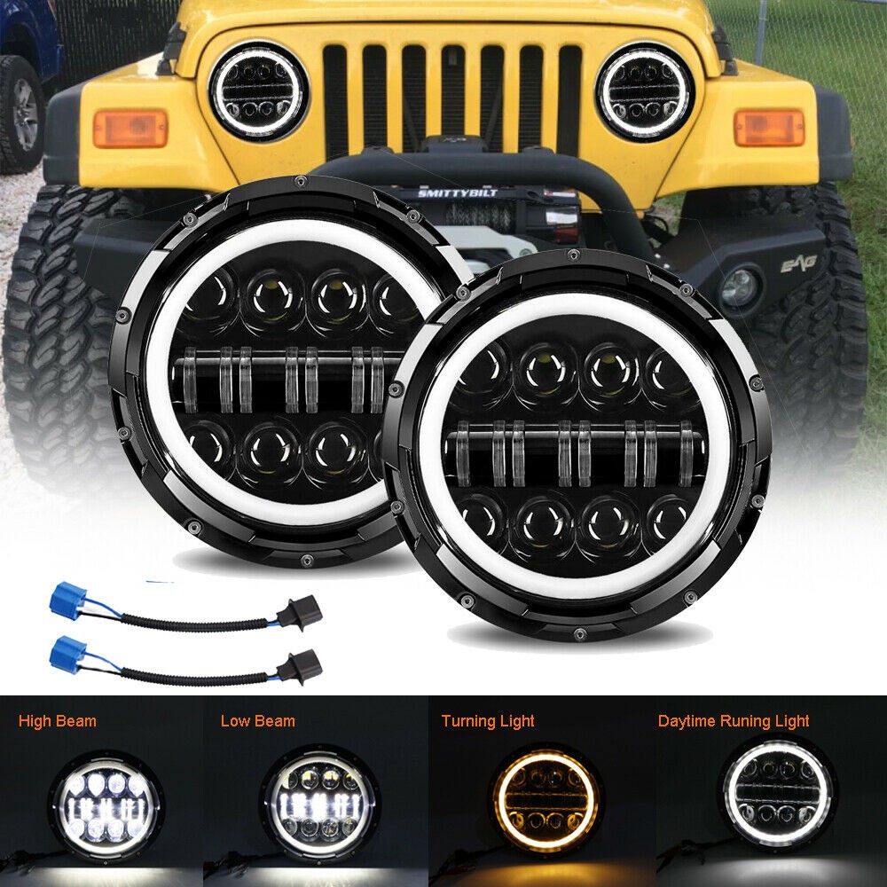 Off Road 7 inch 500W High Bright Round Car LED Headlight Halo Angle ...