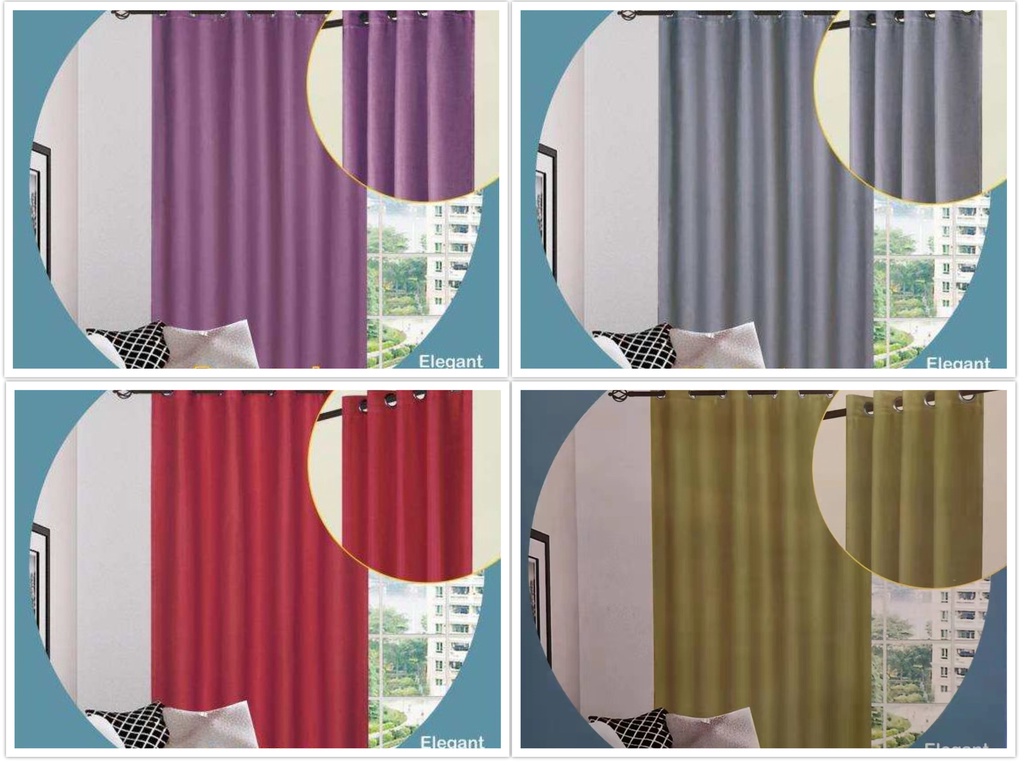 Romantika Loren READY STOCK Langsir Siap Sedia Polos Curtain Ready Made ...