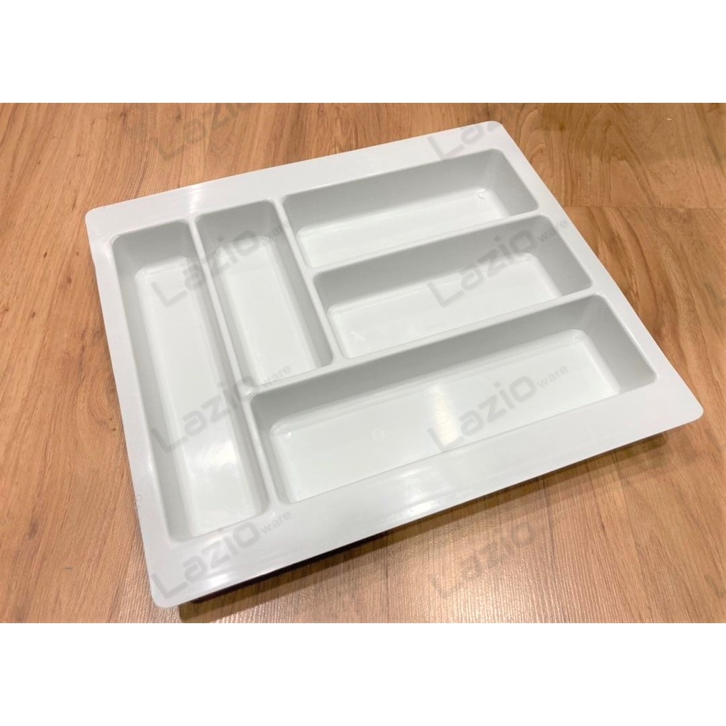 Plastic white spoon fork knife cutlery tray drawer cabinet kitchen ...