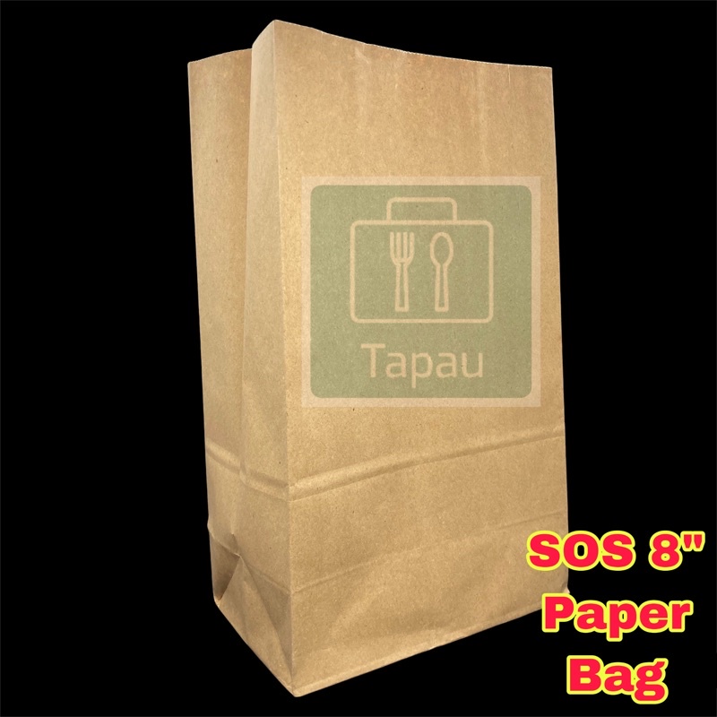 TAPAU - SOS Paper Bag # 8 [ 50pcs± ] Food Grade - SOS 8 - Paper Bag ...