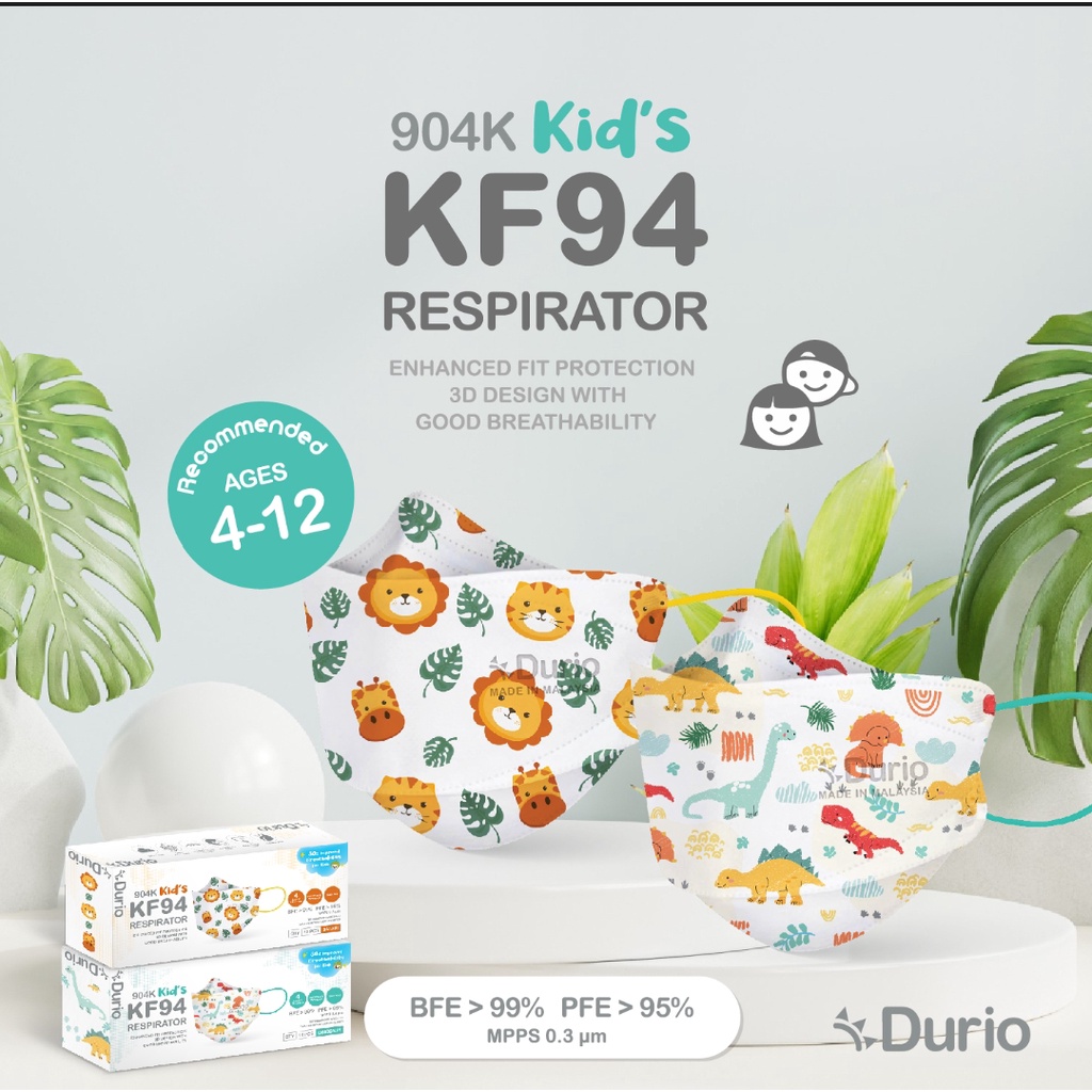 Durio 904K Kid's KF94 Respirator (10's) | Shopee Malaysia