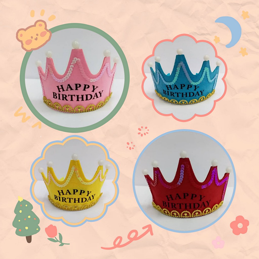 HAPPY BIRTHDAY CROWN HAT WITH LED LIGHT BIRTHDAY PARTY HARI JADI ...