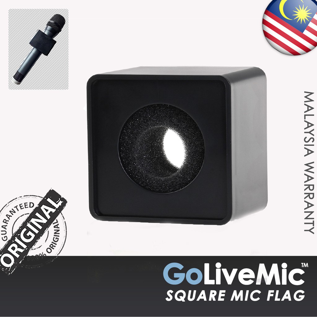 GoLiveMic Square Cube Mic flag (Put Your own Sticker Logo) (Black/White ...