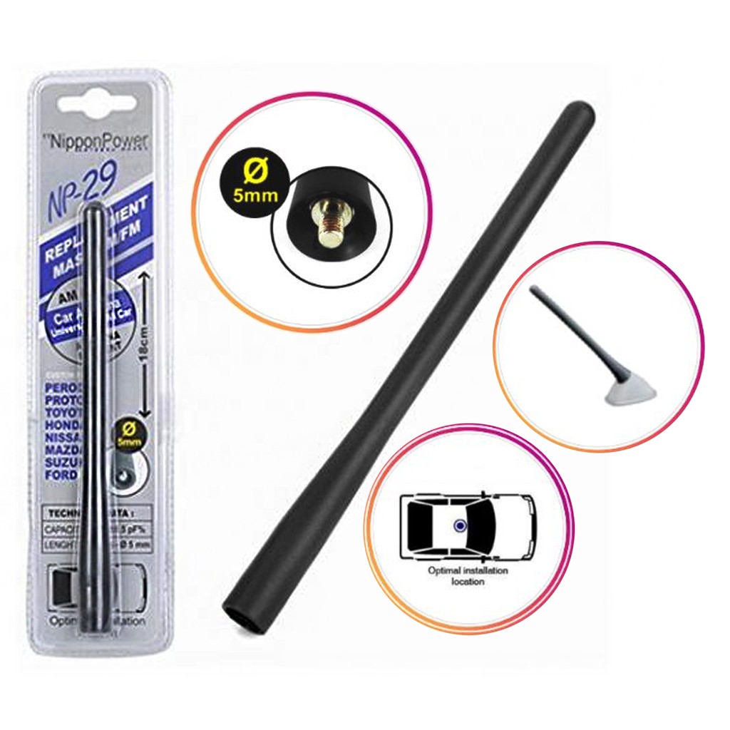 NP-29 Car Antenna Nippon Power Replacement Car Stereo Antenna AM/FM | Shopee Malaysia