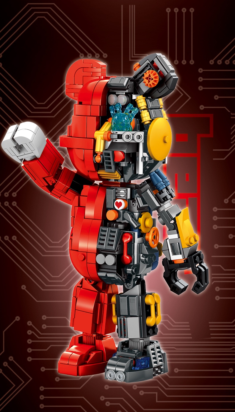 Semi-Mechanical Violent Bear Bear Block Building Blocks 3D Bear Model ...