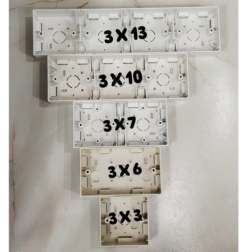 PVC Box Surface Type Nut Box Electrical White Box Base 3x3 3x6 3x7 3x10 ...