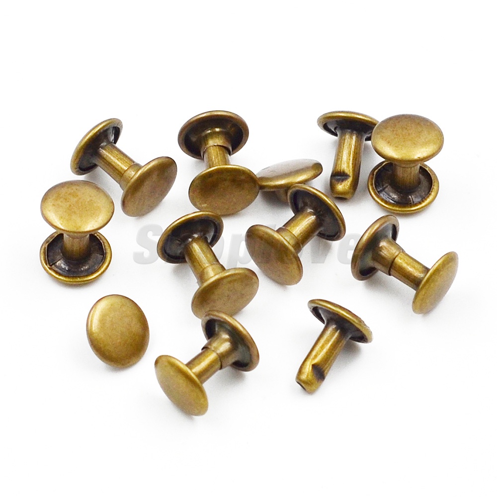 100sets 5mm, 6mm, 7mm, 8mm, 9mm, 10mm, 12mm Metal Double Cap Rivets ...