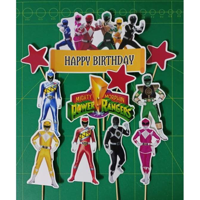POWER RANGERS CAKE TOPPER (FREE ADD NAME) | Shopee Malaysia