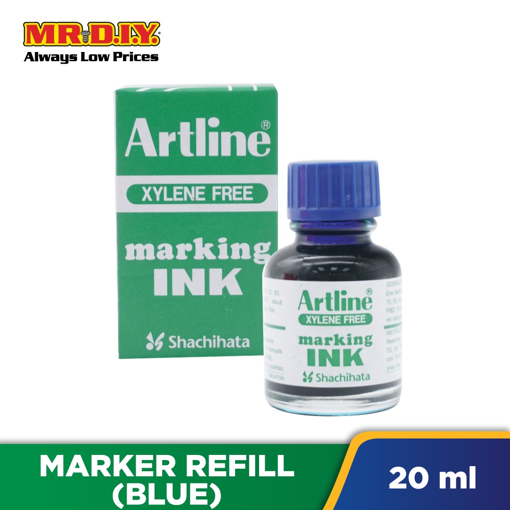 (MR.DIY) Artline Permanent Marker Refill Blue (20ml) | Shopee Malaysia