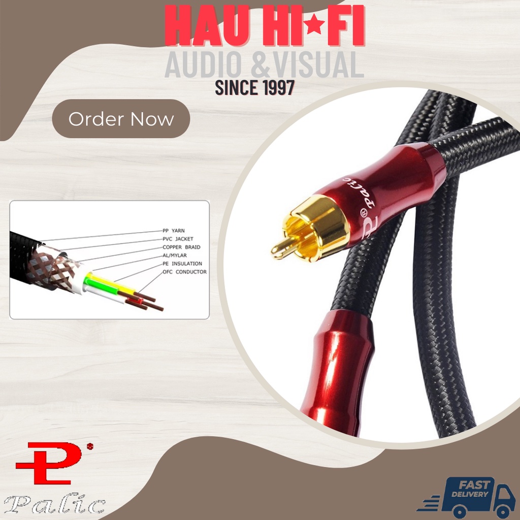 Palic PSUB-120 1 To 2 Pure Cooper Subwoofer Cable 2M | Shopee Malaysia