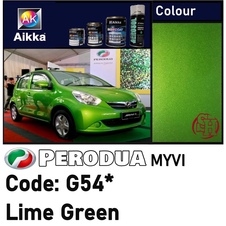 PERODUA MYVI Lime Green G54* Pearl /Aikka Oem Factory Colour | Shopee ...