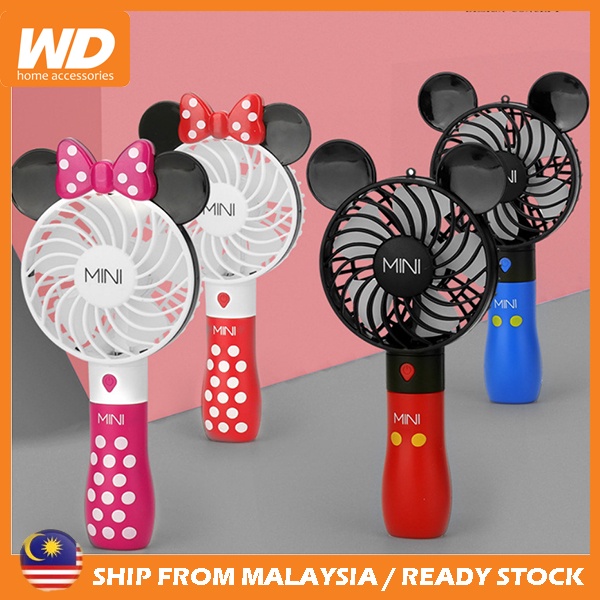 [READY STOCK] Disney Mickey Handheld Mini Fan With Light Fan Kipas Mini ...